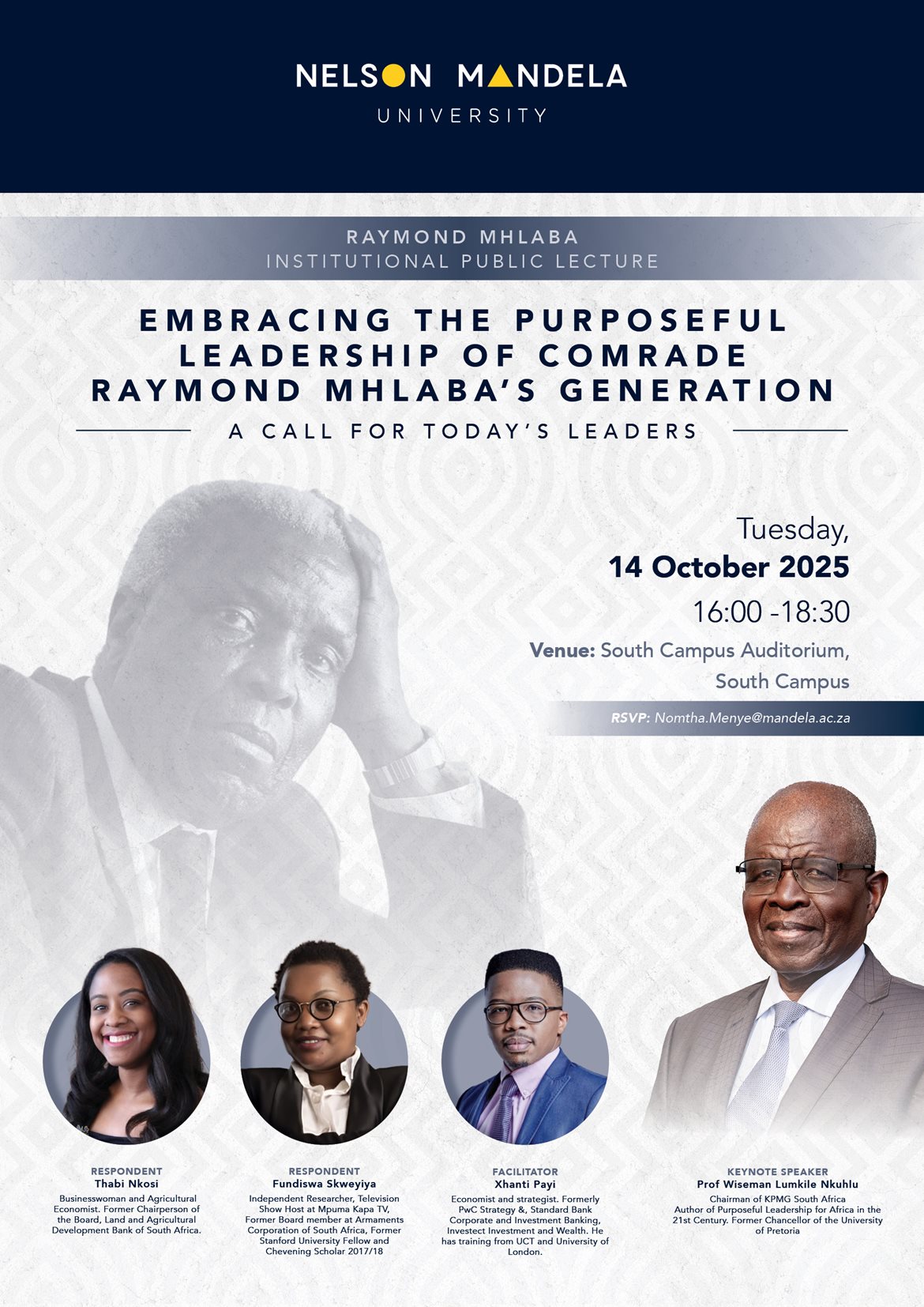Raymond Mhlaba Institutional Public Lecture 2025 - Raymond Mhlaba ...
